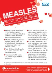 Public Health England Leaflet – Measles – St Lawrence C of E Primary School